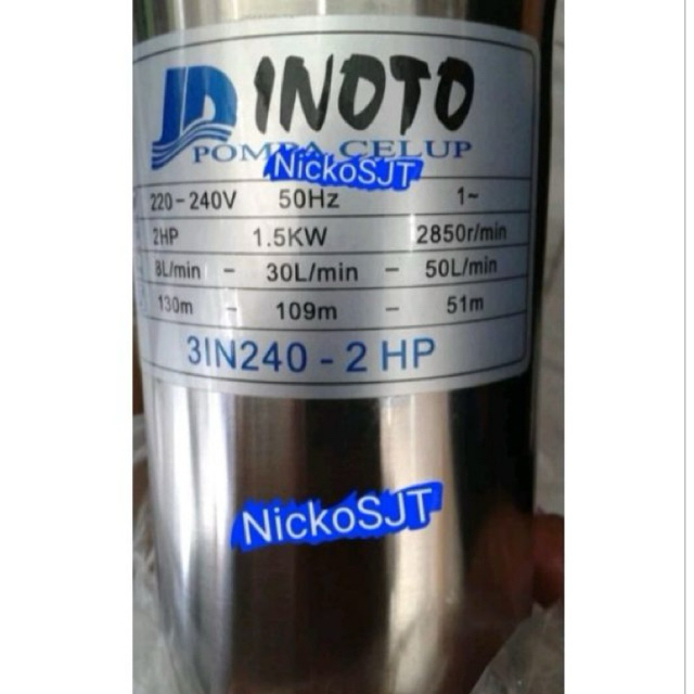 Jual Pompa submersible Sibel Inoto 3in 240 2HP Pompa Celup + Kontrol ...