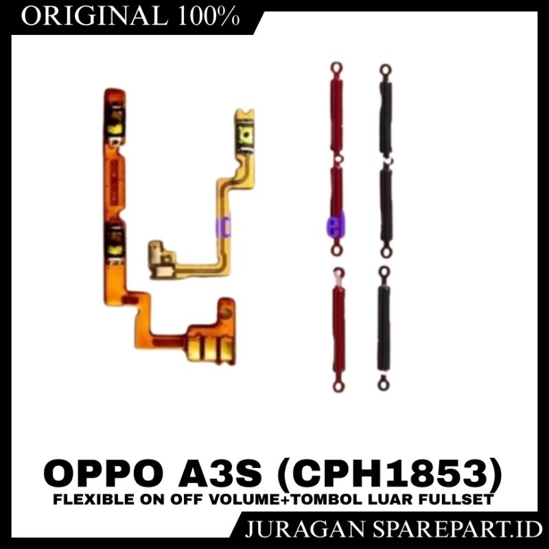 Jual Flexible On Off Volume + Tombol Luar Oppo A3S Cph1853 (1Set Luar dalam) | Shopee Indonesia