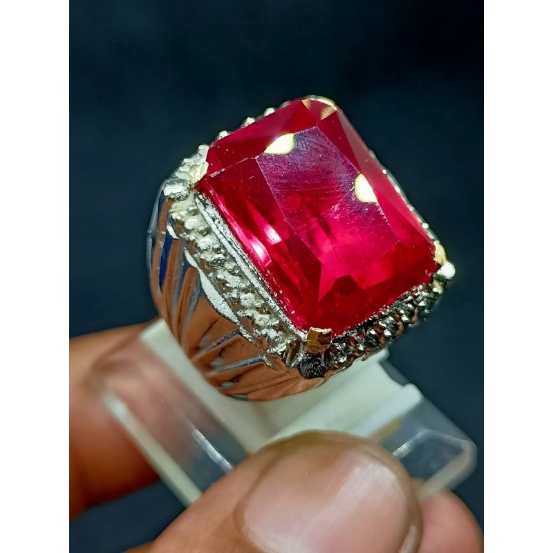 Jual Cincin Batu Akik Merah Siam Cutting Kotak 18 x 12 | Shopee Indonesia