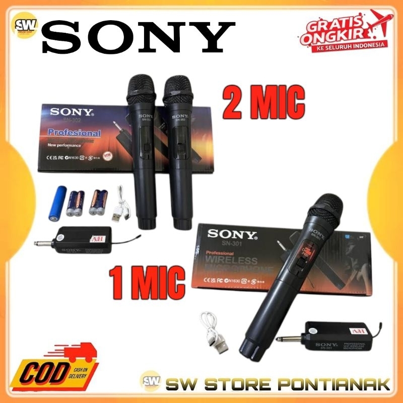 Jual MIC WIRELESS SONY SN 301 1 MIC / MIC WIRELESS SONY SN 302 2 MIC ...