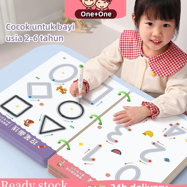 Jual COD 136 Page Magical Tracing Workbook ReusableDot To Dot Wipe And ...