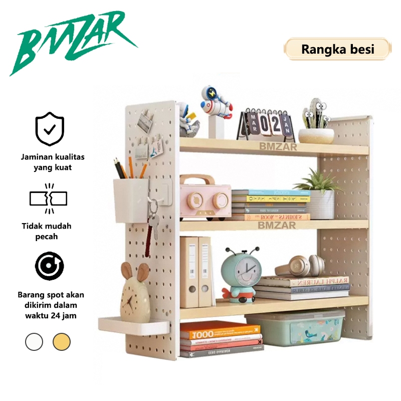 Jual BMZAR Rak Meja Serbaguna Table Rack Desk Organizer Rak Buku Kayu ...