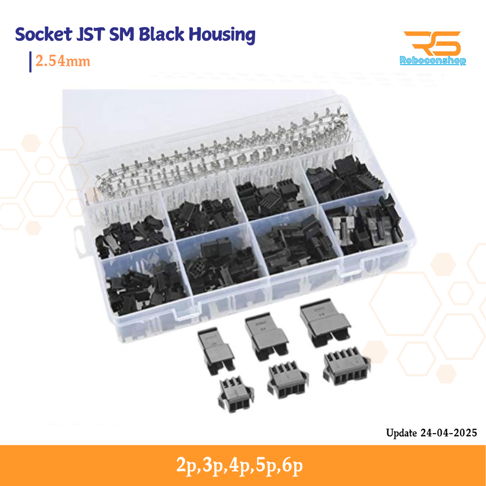 Jual Socket Connector JST SM Black Housing 2P 3P 4P 5P 6P Soket ...