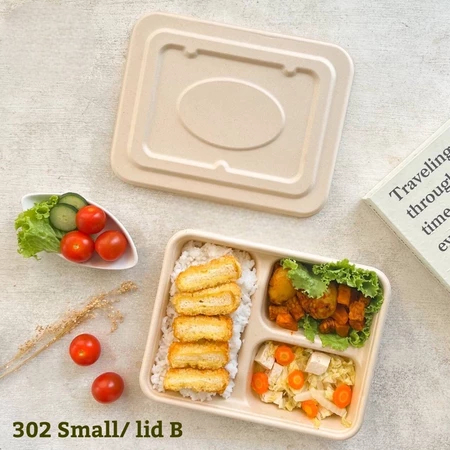 Jual Bagasse Safeco Bento Lunch Box Dus Box Catering Katering 3 4 Sekat Small Kotak Tempat Makan ...