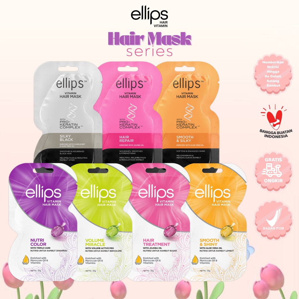 Jual ELLIPS Vitamin Hair Mask Sachet 20gr | With Pro Keratin Sachet ...