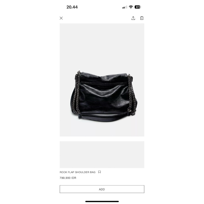 Jual Rocker shoulder bag rock flap shoulder bag zara original preloved ...
