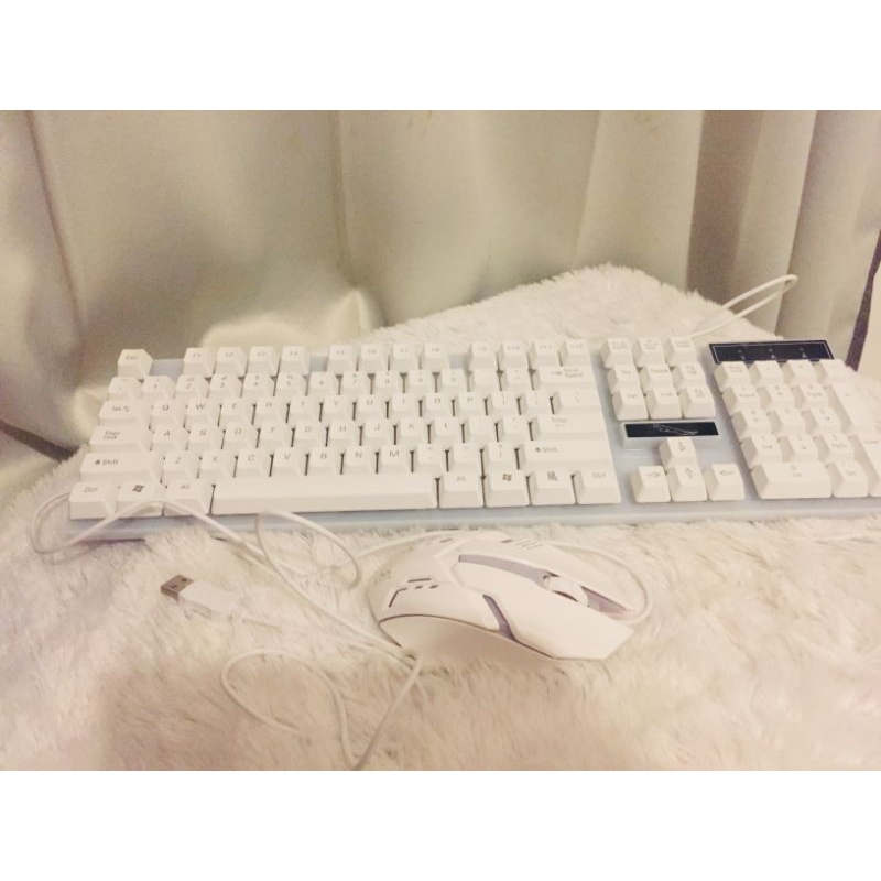 Jual Keyboard dan Mouse Gaming warna putih | Shopee Indonesia