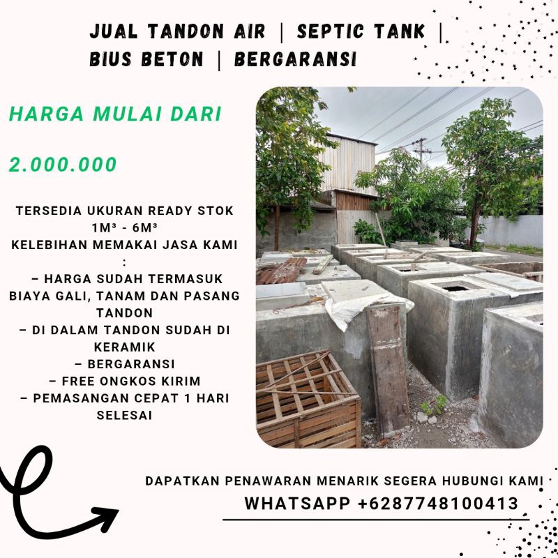 Jual Tandon air beton/Saptic tank/Bius beton Dll | Shopee Indonesia