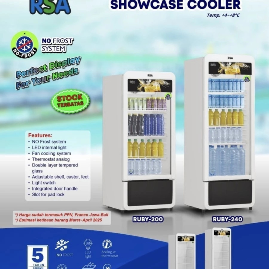 Jual RSA Showcase 1 Pintu 240L RUBY 240 No Frost System 240 Liter ...