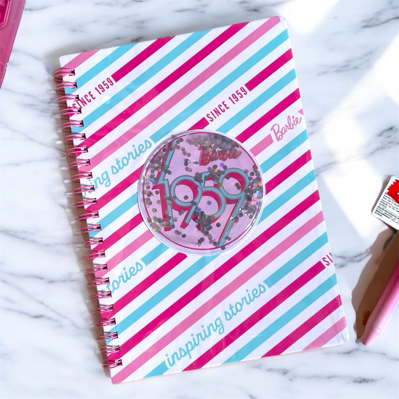 Jual MINISO BARBIE COLLECTION BOOK GLITTER A5 WIRE BOUND 80 lembar ...