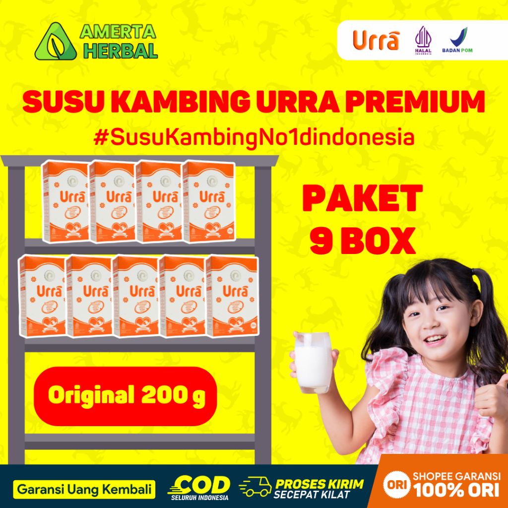 Jual [PAKET 9 BOX] Susu Urra - Kambing Saanen Premium, Tinggi Protein ...