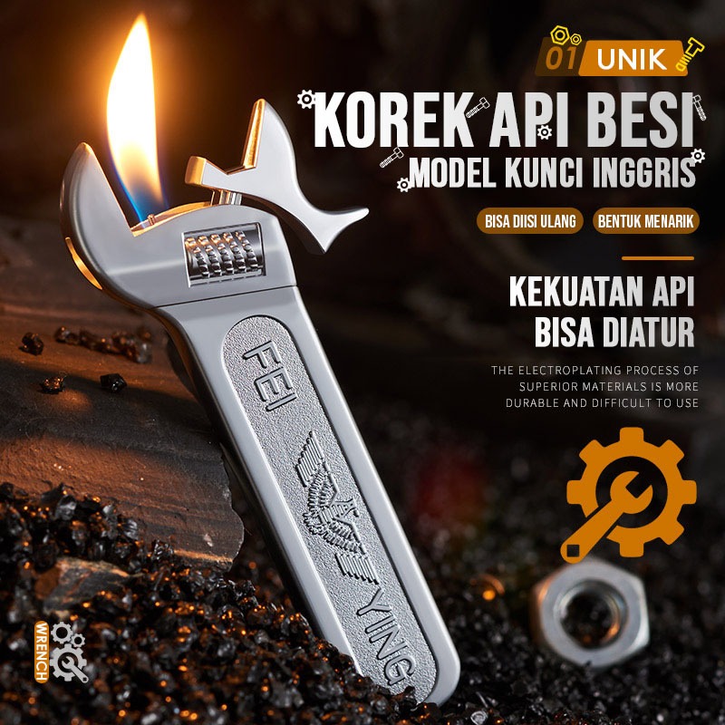 Jual BBAK Korek Api Besi Model Kunci Inggris Bisa Diisi Ulang | Shopee ...