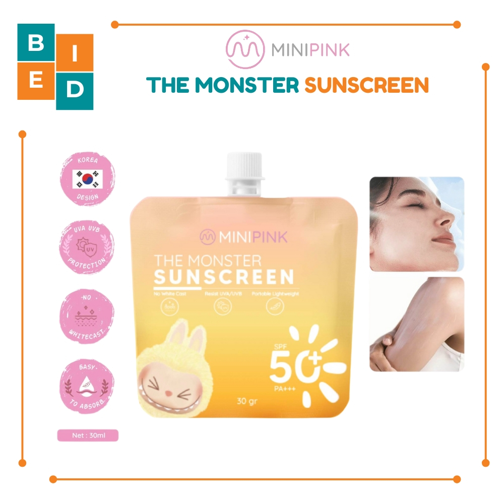 Jual MINIPINK Labubu The Monster Sunscreen SPF50+ Mini 30g Face Body UV ...