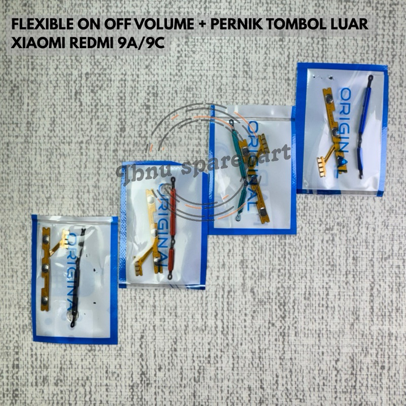 Jual (SATU SET)FLEXIBLE ON OFF VOLUME + PERNIK TOMBOL LUAR REDMI 9A / 9C / 10c / 10a FLEKSIBEL ...