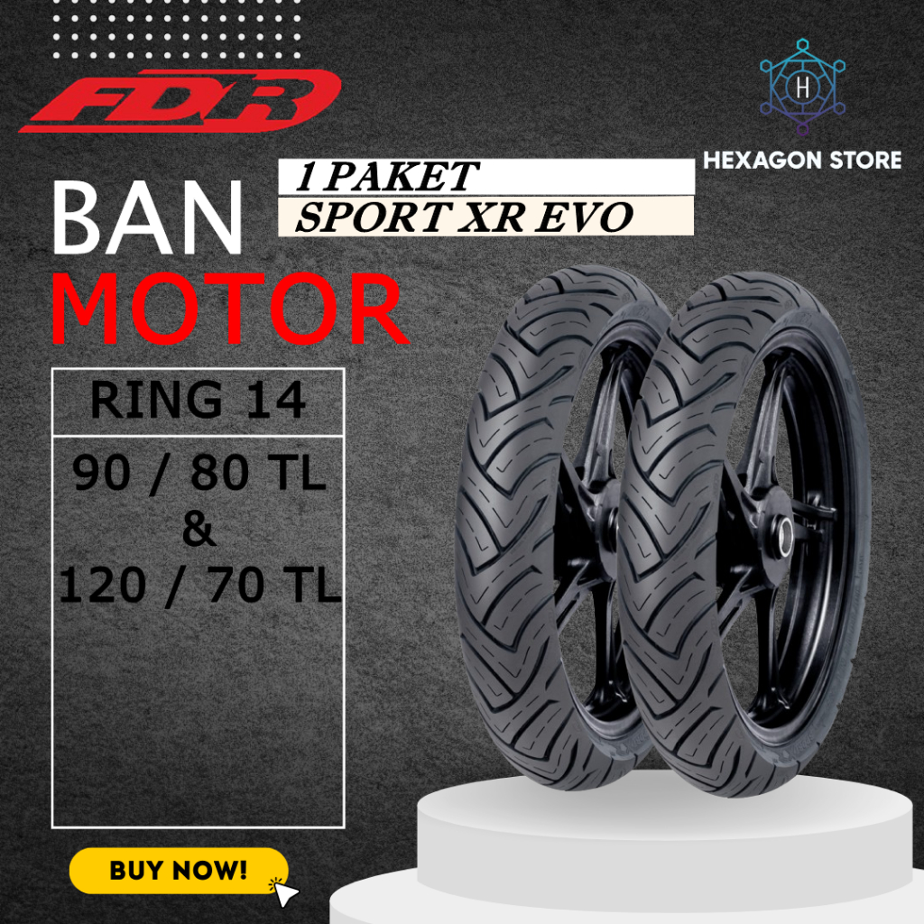 Jual (1) Set ban motor FDR SPORT XR EVO 90/80-14 120/70-14 TUBELESS ban ...