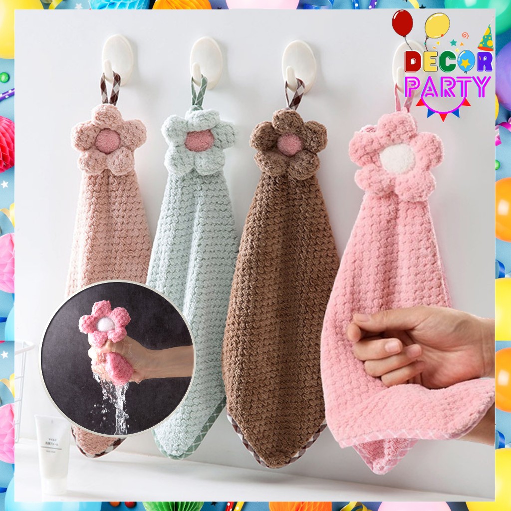 Jual DP Hand Towel Lap Tangan Coral Motif Polos Bunga Besar Premium Handuk Tangan Handtowel Kain ...