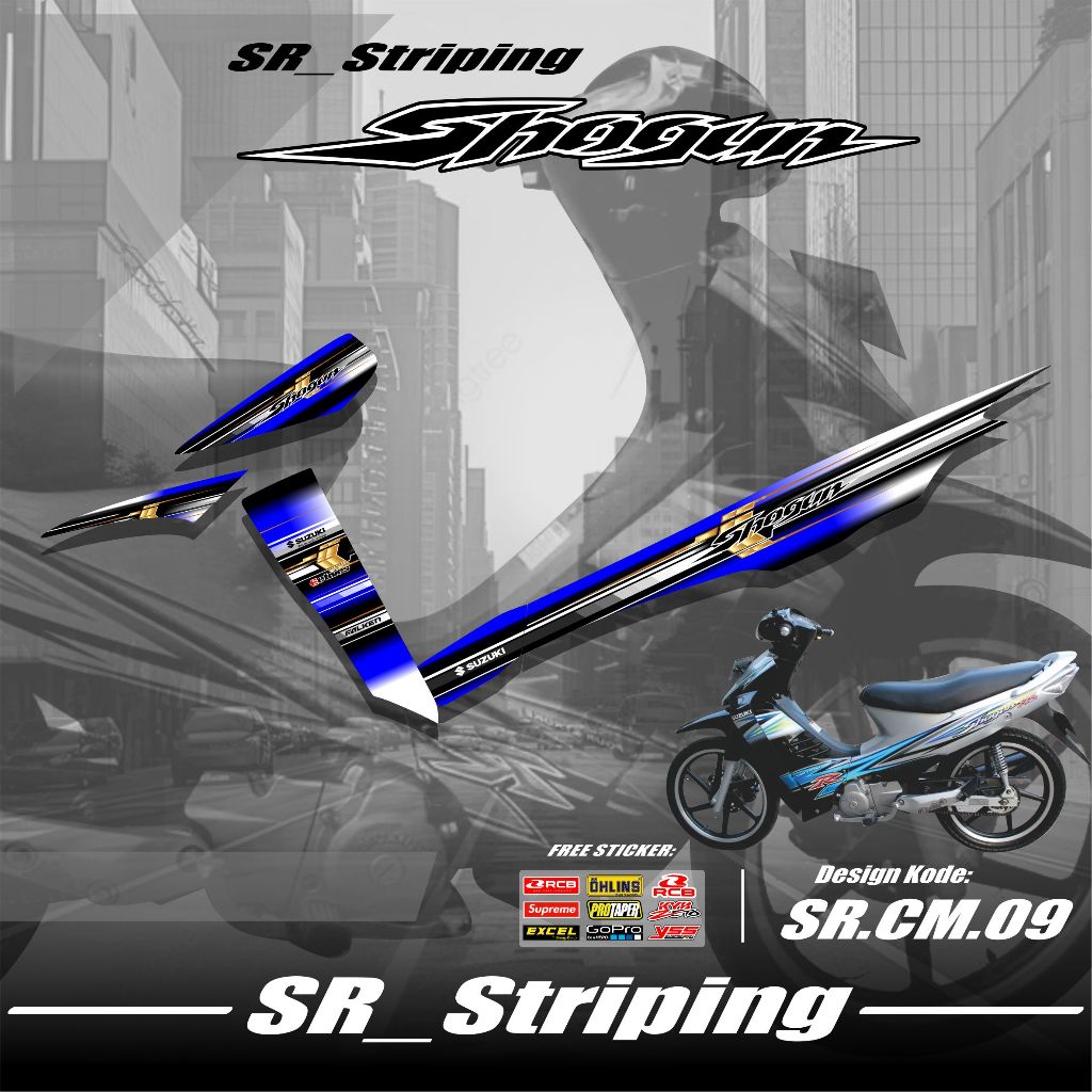 Jual STICKER STRIPING SHOGUN 125 R GRAPHIC RACING / STIKER MOTOR SUZUKI ...