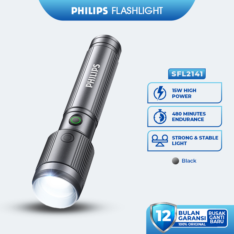 Jual Philips - Flashlight/Senter Rechargeable & Adjustable Focus ...