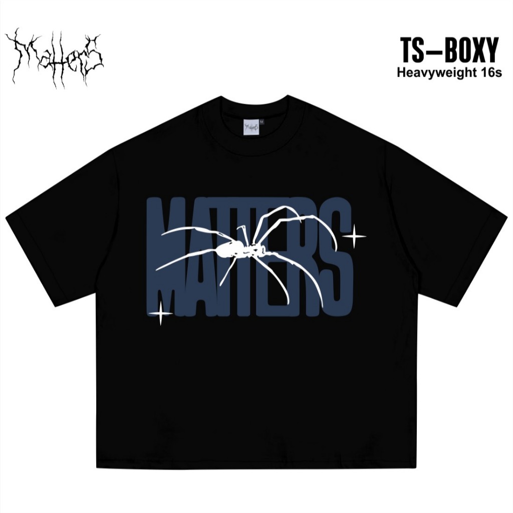 Jual MATTERS Kaos Boxy Pria Heavyweight 16s Spider Hitam | Shopee Indonesia
