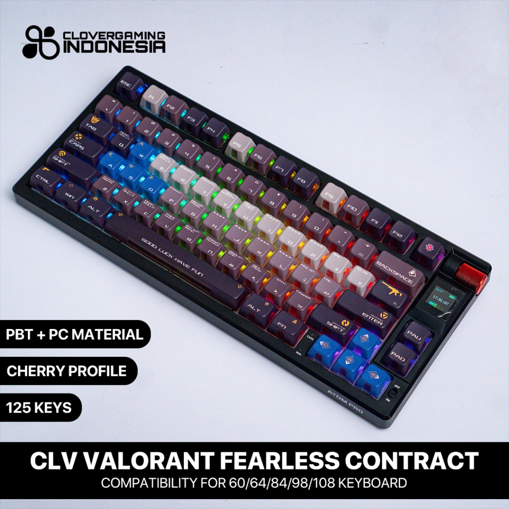 Jual CLV Keycaps Valorant Fearless Contract Agent PBT + PC Material Dye Sub Accessories for ...