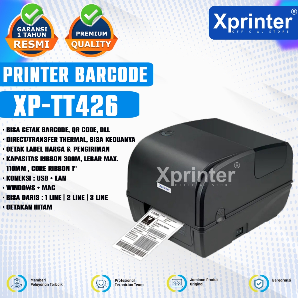 Jual Xprinter Barcode Printer Direct Transfer Thermal XP-TT426 USB LAN ...