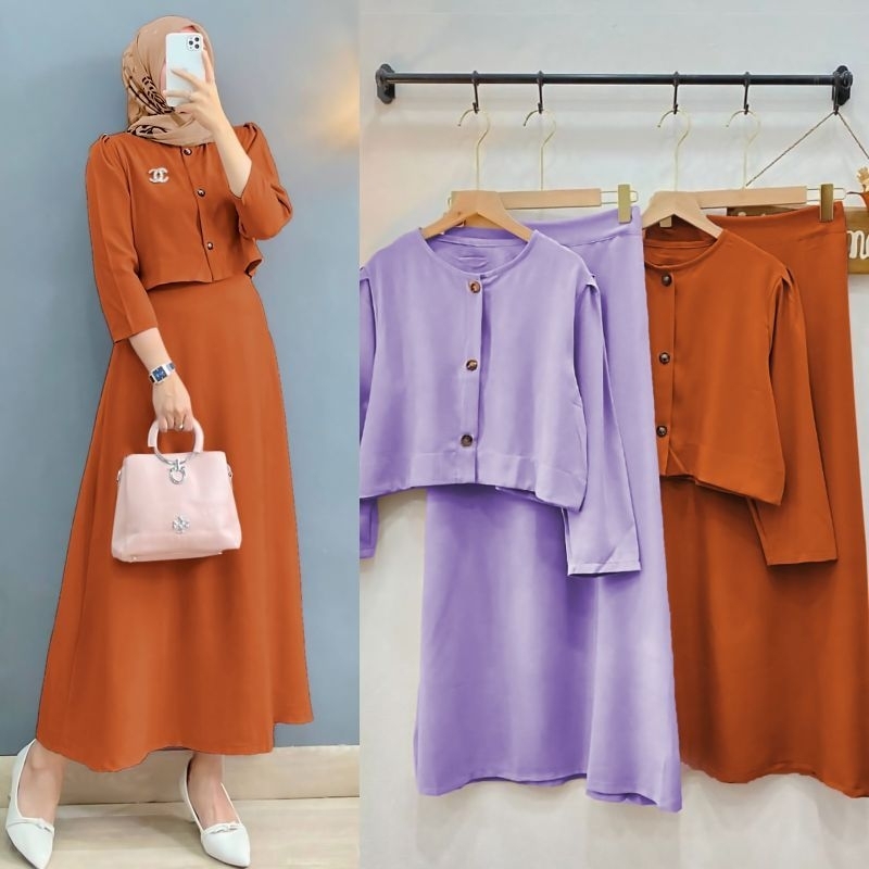 Jual Promo Realpict Baju/Setelan Dress ANDINI 2IN1(Rok+Atasan No Hijab ...