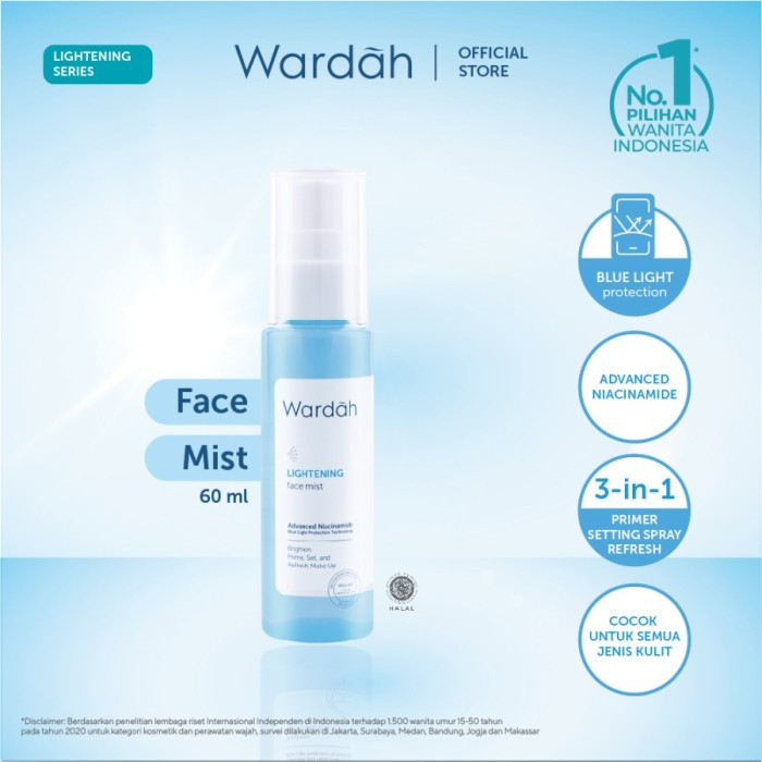 Jual Wardah lightening face mist 60ml | Shopee Indonesia