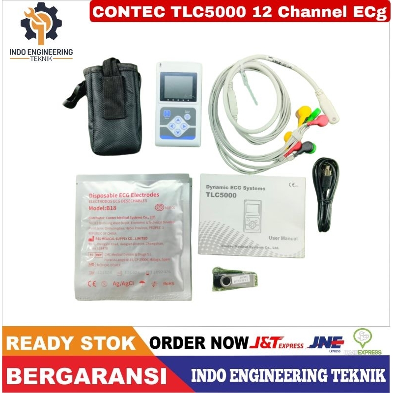 Jual CONTEC TLC5000 12 Channel ECG/EKG Holter System Recorder Monitor ...