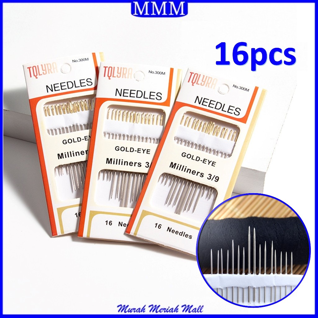 Jual MMM Jarum Jahit Tangan isi 16pcs Jahit Manual Jarum Benang jarum ...