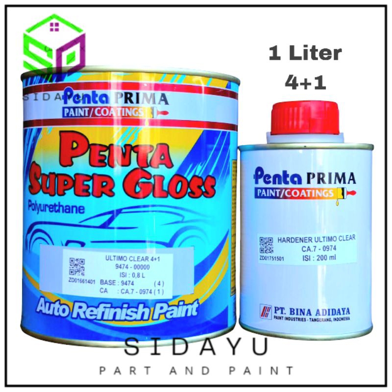 Jual Cat Pernis Penta Super Gloss Ultimo Clear 4+1 PU Gloss 1Liter ...