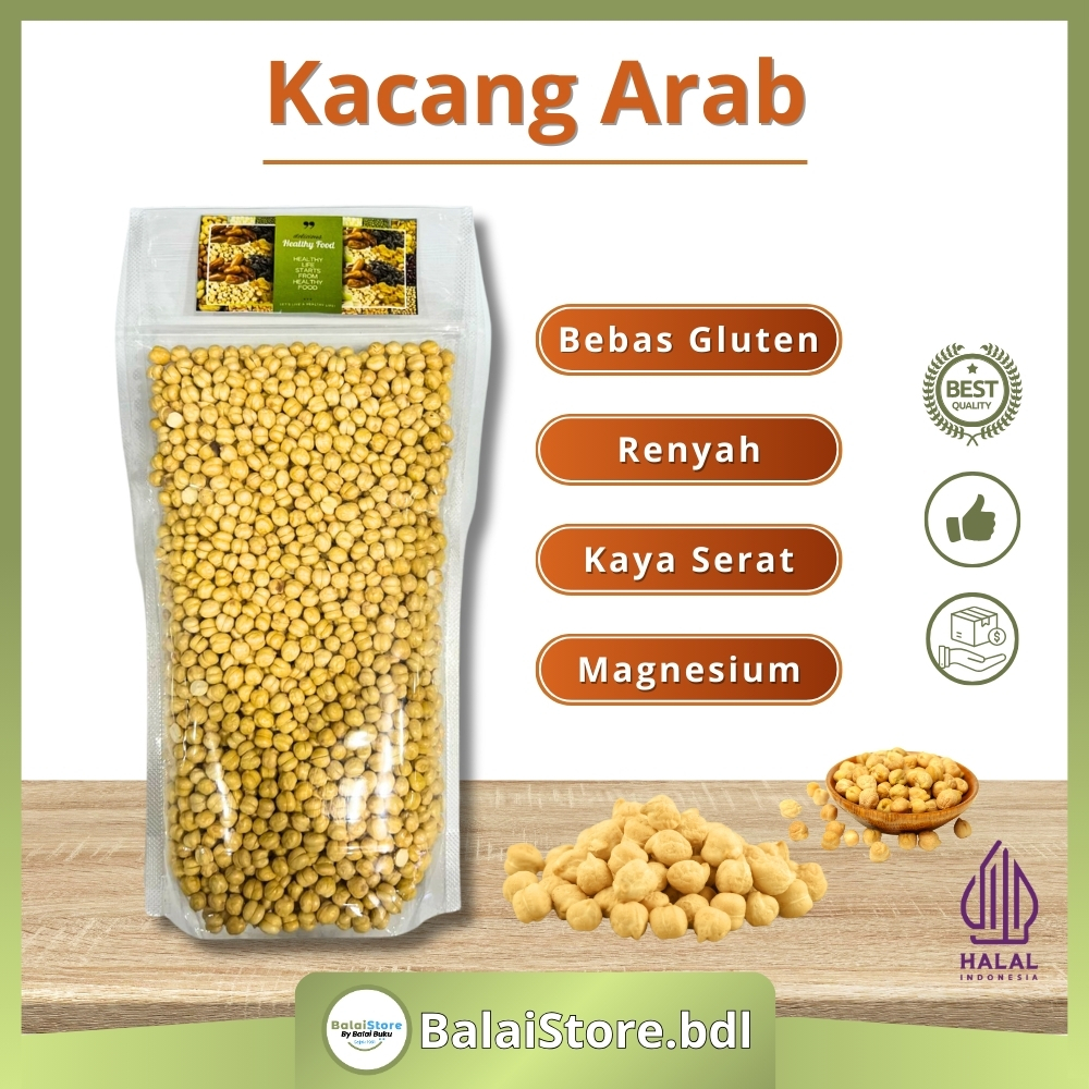 Jual Kacang Arab 1 KG Kacang Arab Premium Chickpeas Roasted Oleh Oleh ...