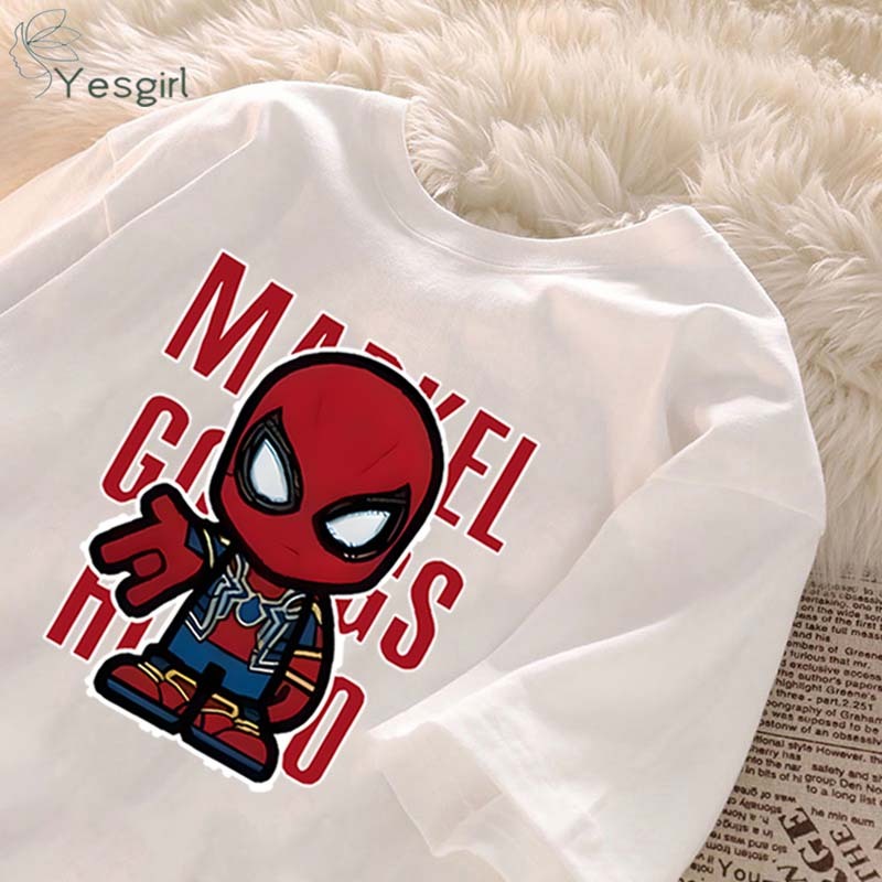 Jual Yesgirl Lengan pendek motif lucu Spider-Man gaya kartun Amerika ...