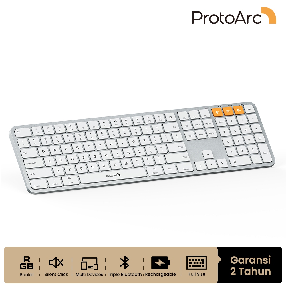Jual ProtoArc K100-A Keyboard Bluetooth 3 Mode Wireless Rechargeable ...