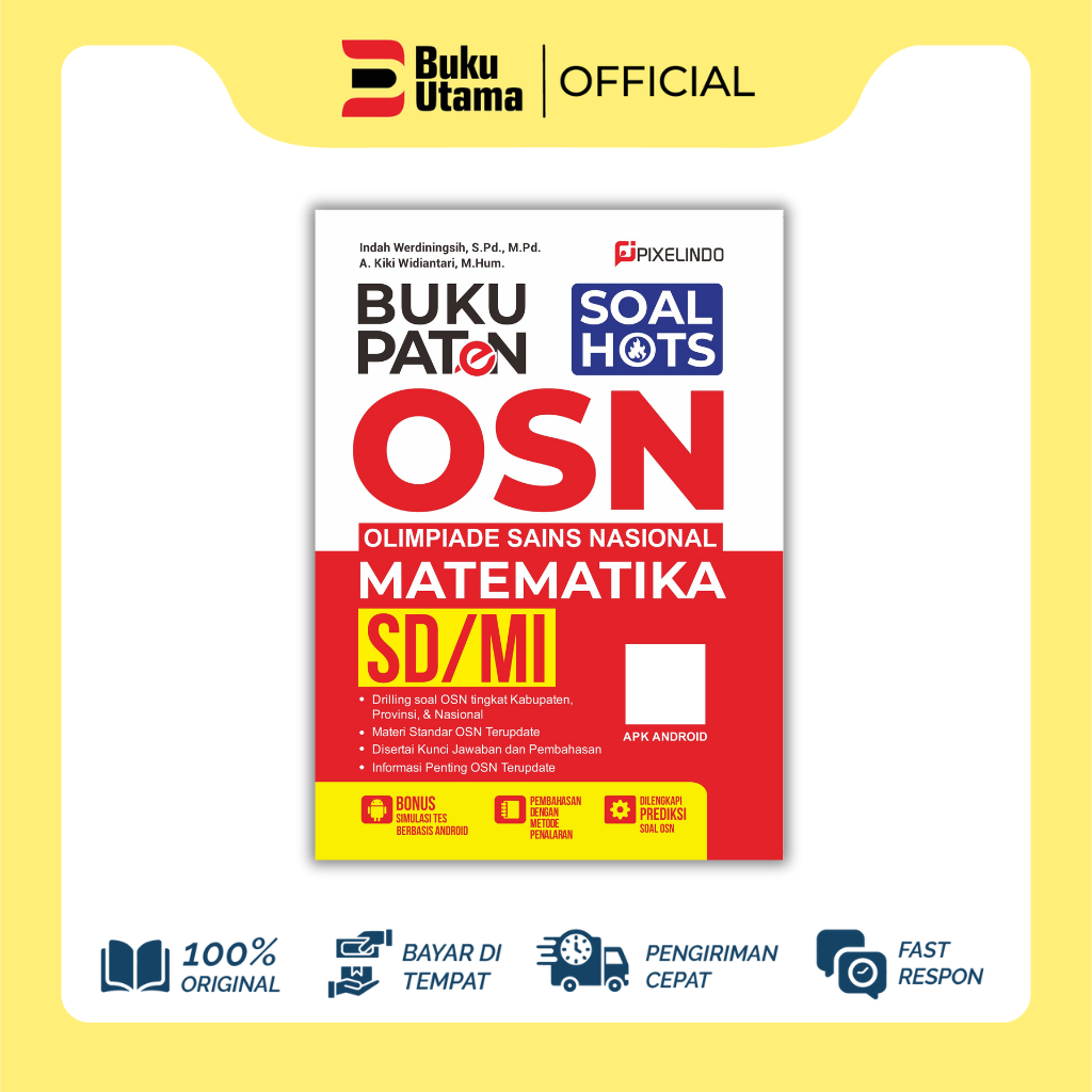 Jual BUKU PATEN OLIMPIADE SAINS NASIONAL MATEMATIKA SD / MI : SOAL HOTS OSN MATEMATIKA SD ...