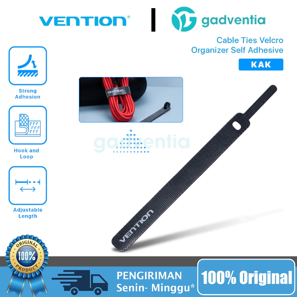 Jual Vention Cable Ties Tie Velcro Strap Organizer Perekat Penggulung ...