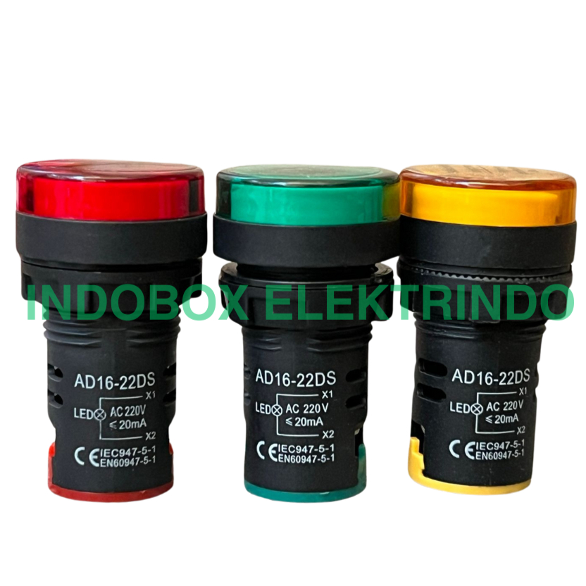 Jual Pilot Lamp 220VAC 22mm AD16-22DS PREMIER - ( Merah / Kuning ...
