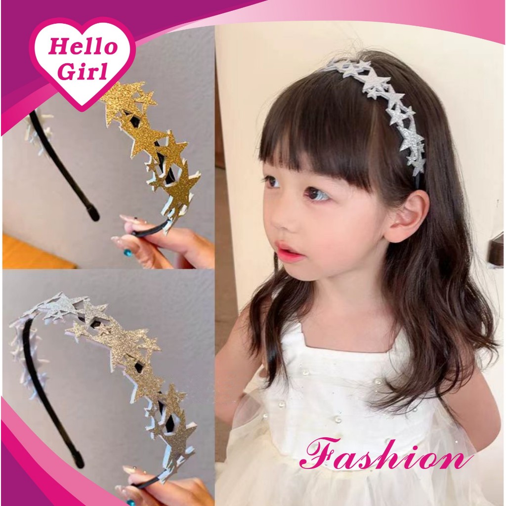 Jual (Hello Girl)B103 Bando Anak Bando Glitter Anak Motif Love Bintang ...