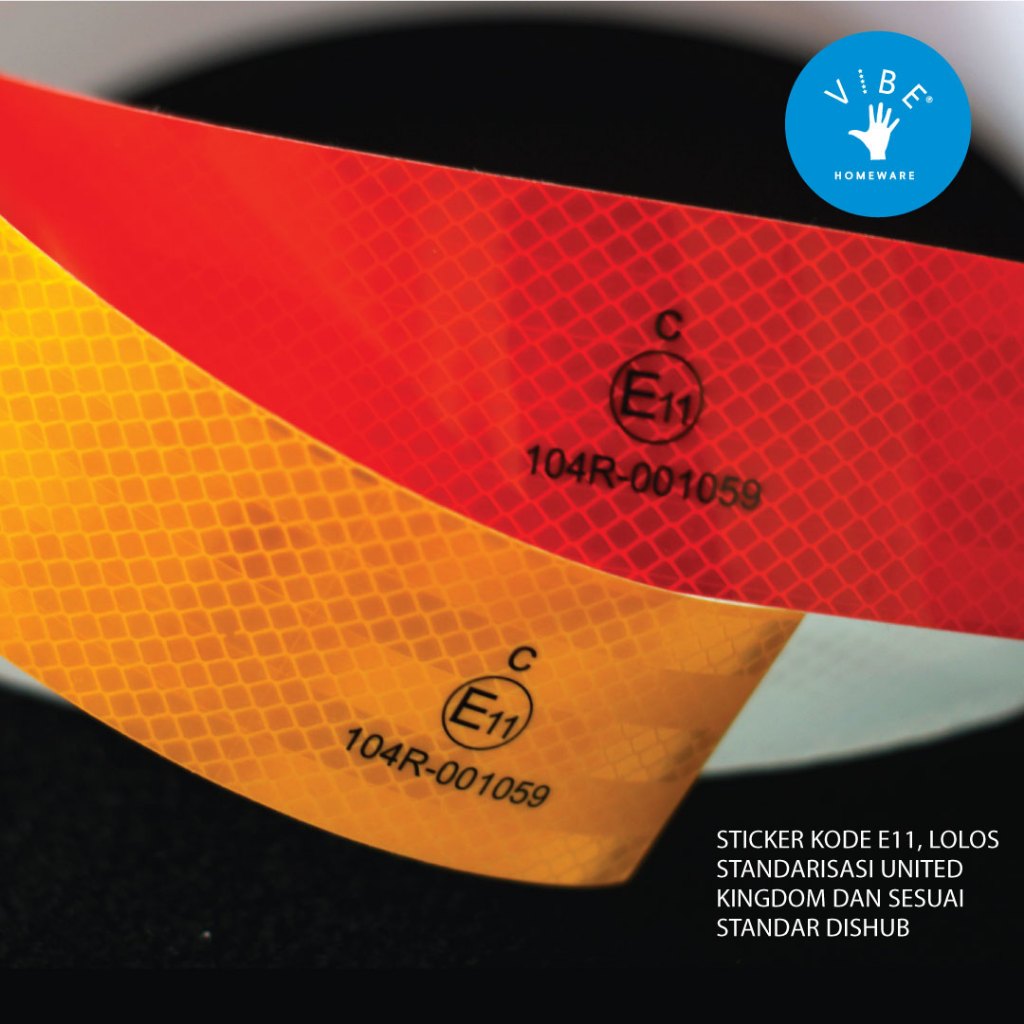 Jual STICKER REFLECTOR MERAH KUNING PUTIH 60 CM E11 / REFLECTIVE TAPE ...