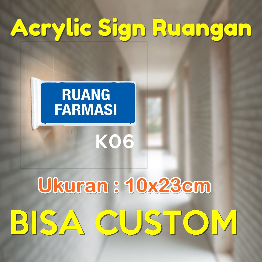 Jual Acrylic Sign Board Petunjuk Pintu Nama Ruangan Klinik Bisa CUSTOM ...