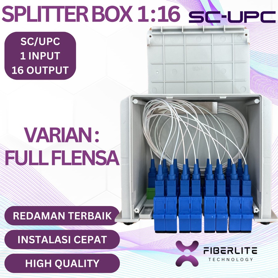 Jual Splitter Box 1:16 1 : 16 SC UPC SC/UPC Fiber Optik Passive PLC Splitter Box Pasif Splitter ...