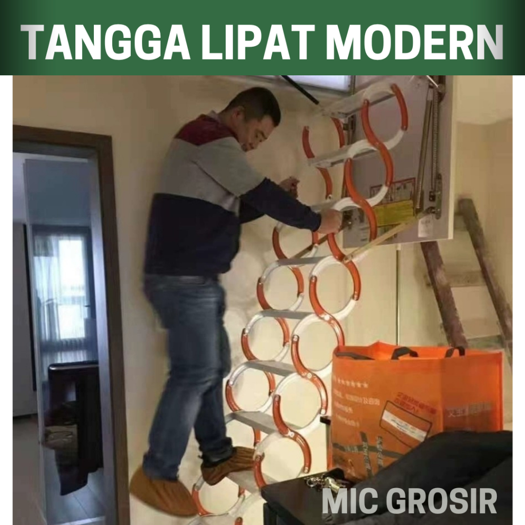 Jual Tangga Lipat Hidden Telescopic Stairs Plafon Atap | Shopee Indonesia