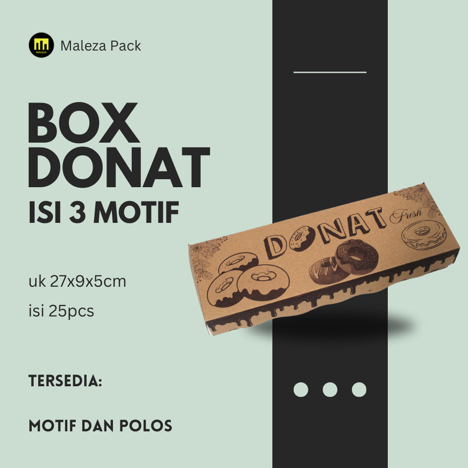 Jual Box donat isi 3/Kotak donat/ Dus donat motif isi 25pcs | Shopee ...