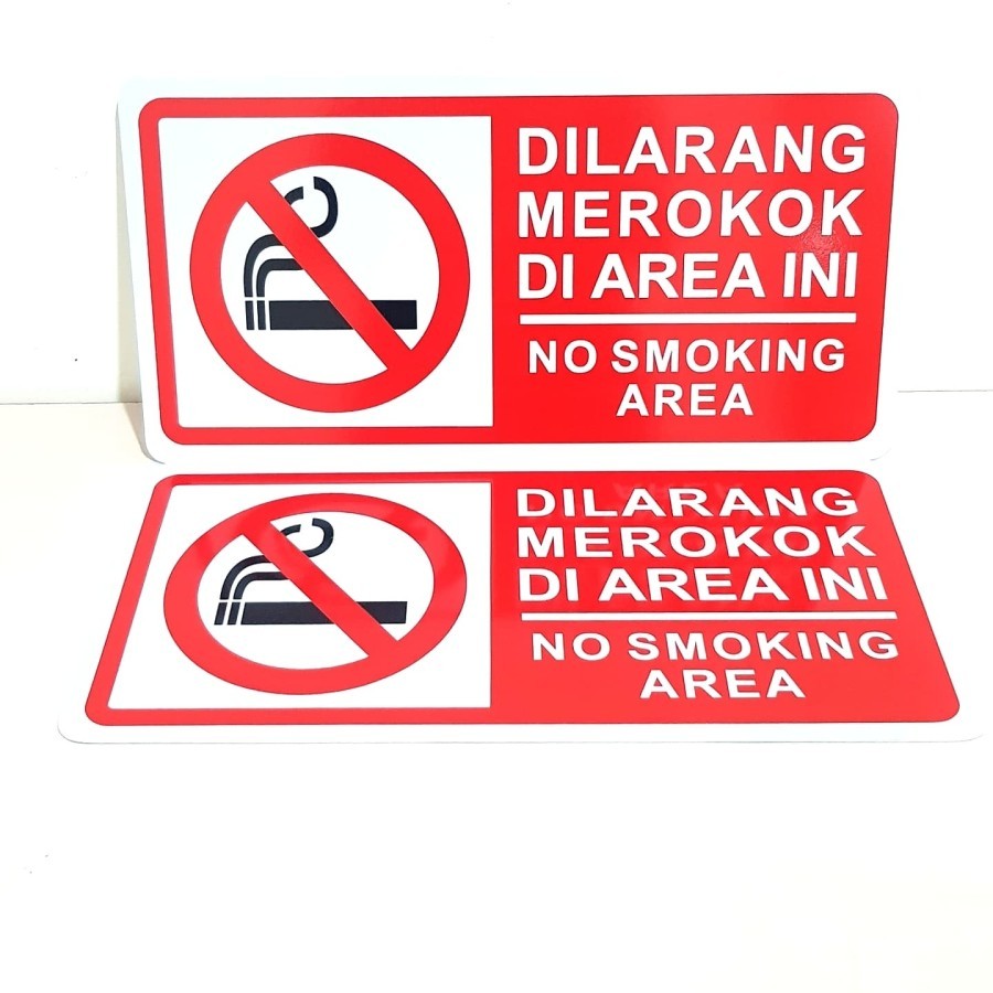 Jual SIGNAGE NO SMOKING AREA DILARANG MEROKOK 30x15cm Papan Tanda Arah ...