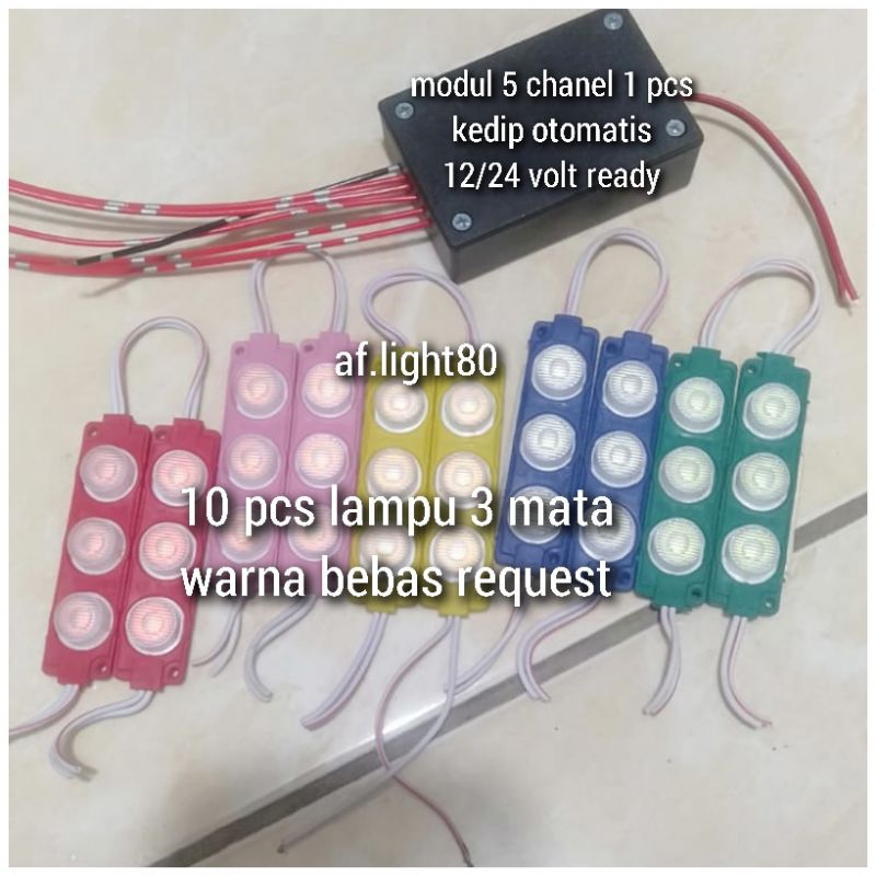 Jual Modul 5 Channel Kedip otomatis 8 mode + 10 lampu led pick up truk ...