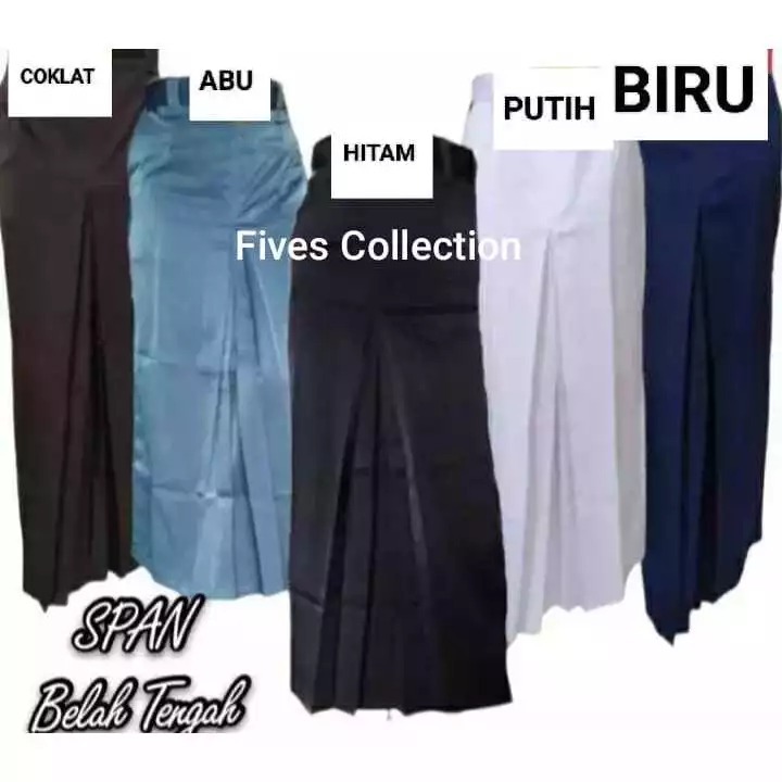 Jual ROK SPAN BELAH SATU SEKOLAH SMP SMA SMK WARNA ABU COKLAT HITAM ...