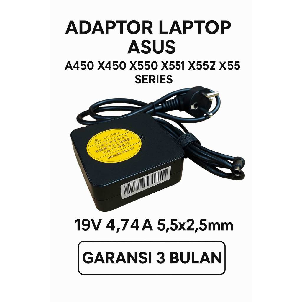 Jual Adaptor Laptop ASUS A450 X450 X550 X551 X552 X555 Series 19V 4.74A ...