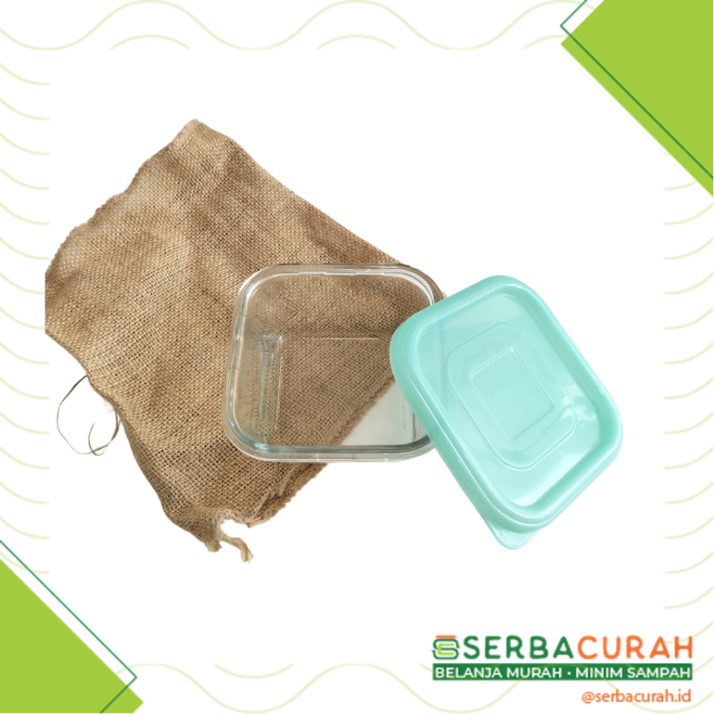 Jual Glass Food Container | Kotak Makan Kaca + Tutup | 450 ml (Warna ...