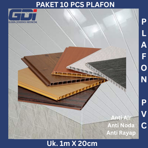 Jual PAKET 10 PCS PLAFON PVC UKURAN 1 M TEBAL 8MM MINIMALIS MEWAH DAN ...