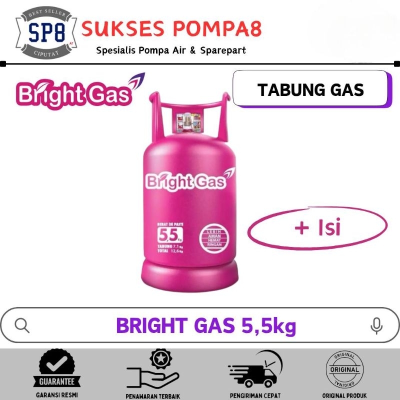 Jual Tabung Bright Gas + Isi 5,5 Kg / Tabung Pink 5,5 Kg + Isi | Shopee Indonesia