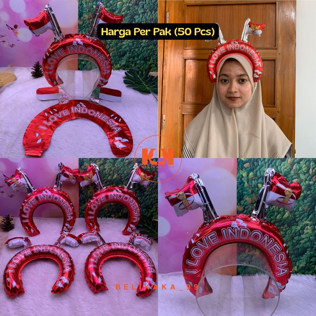 Jual (50 PCS) BANDO BALON MERAH PUTIH HUT RI 17 AGUSTUS MOTIF BENTUK ...